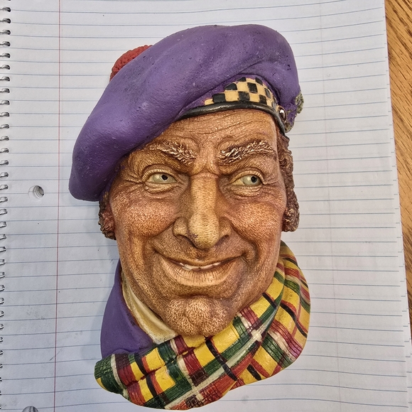 Vintage | Art | Vintage Legend Chalkware Jock Scottish Man Head 6 ...